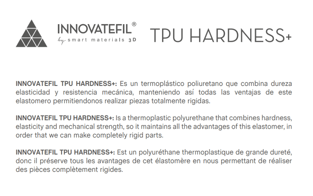 INNOVATEFIL TPU HARDNESS + M 750g Natural - Smart Materials 3D ...