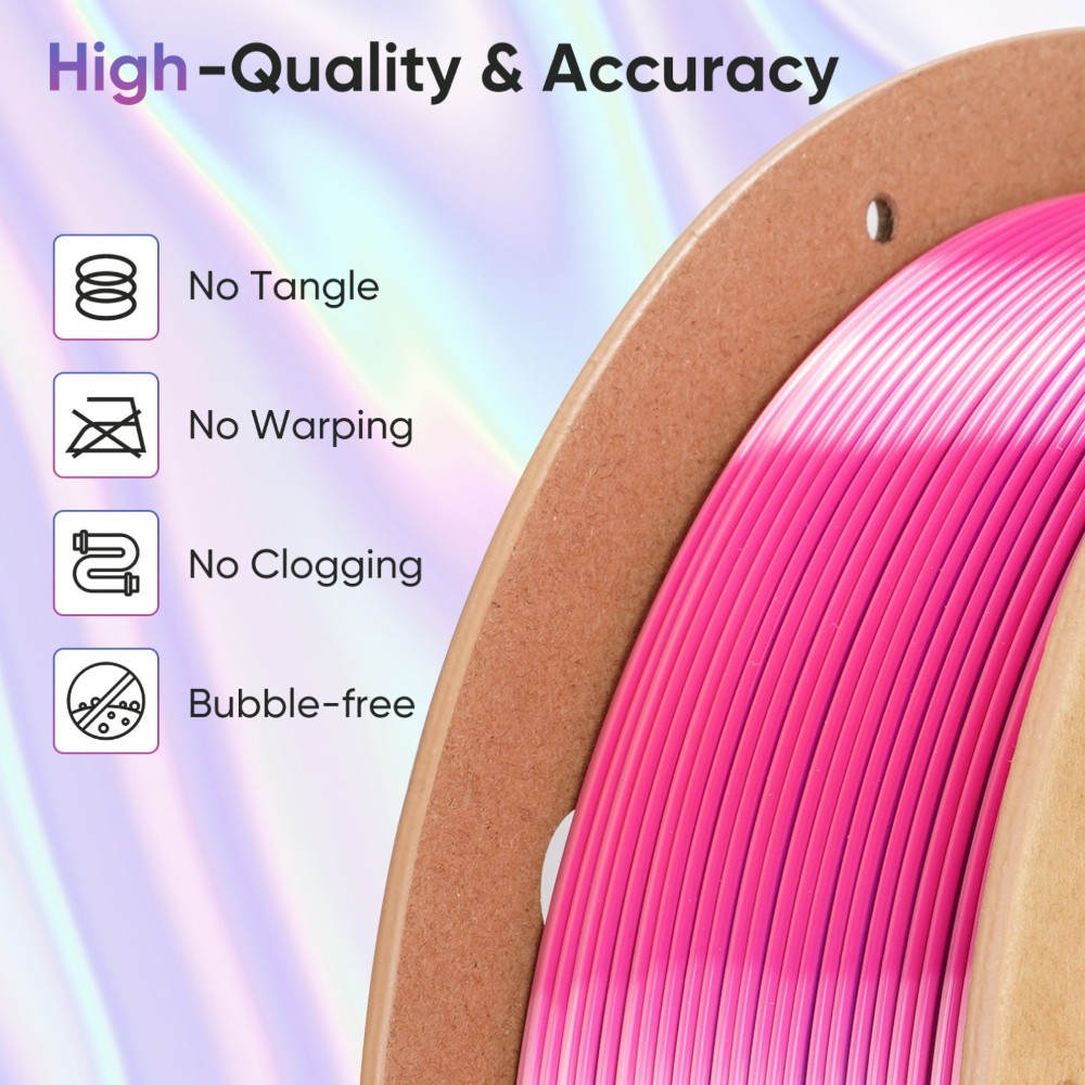 PLA Hyper Speed Silk Quadruple Color 1kg Cold Fire Night (Dark Purple ...